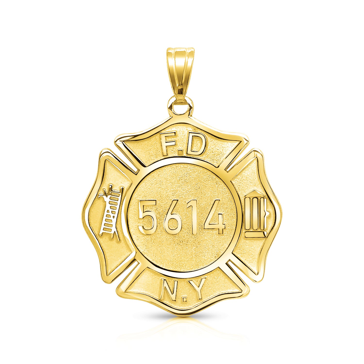 Personalized Firefighter Badge with Number Charm Pendant | AJ's Jewelry ...